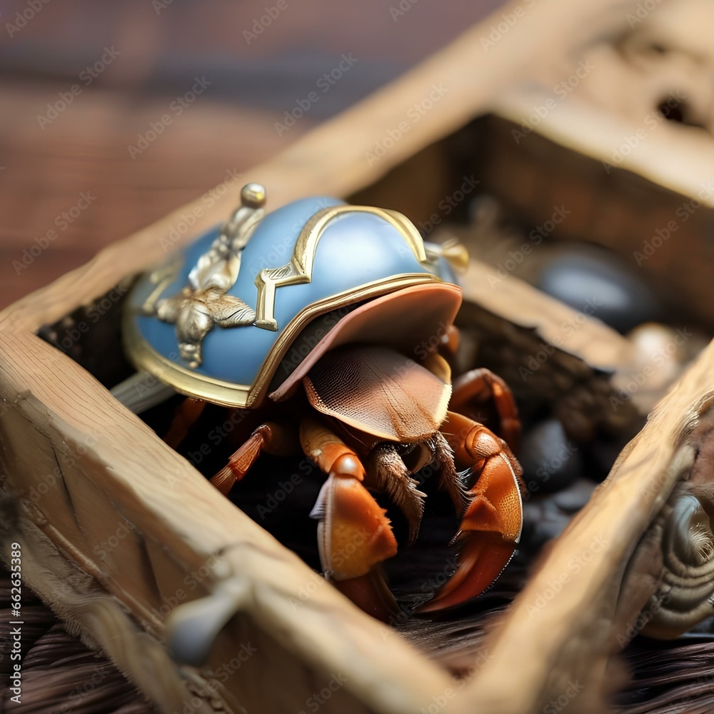 A hermit crab as a pirate, living in a tiny pirate ship shell2 Stock ...