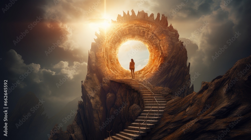 artwork that metaphorically illustrates an open mind using a mountain ...