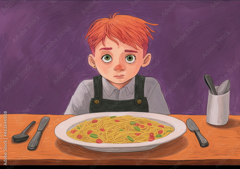 An illustration of a teenager, a kid, emotions and feelings. Distracted ...