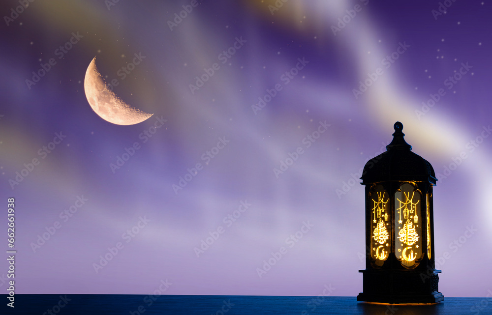 islam ramadan half moon and starry sky festival of ramadan sky ramadan ...