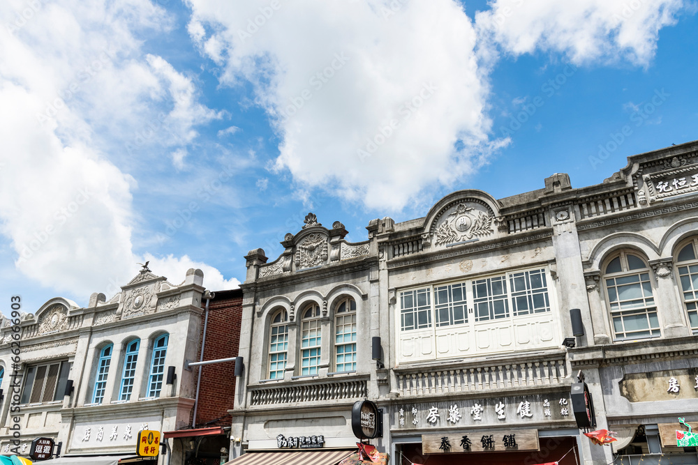 Tainan, Taiwan- June 13, 2022: Building view of Xinhua Old Street in ...
