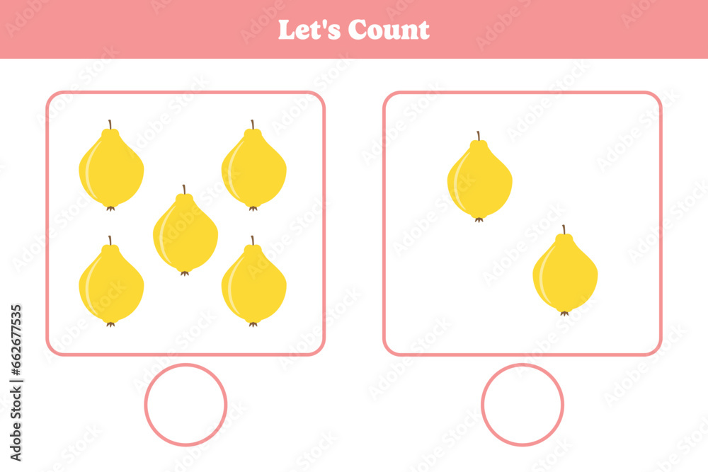 Let's count with quince. Educational math game for kids. Printable ...