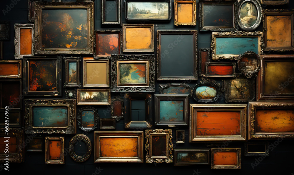 texture background of empty frames for photos or paintings Stock Photo ...