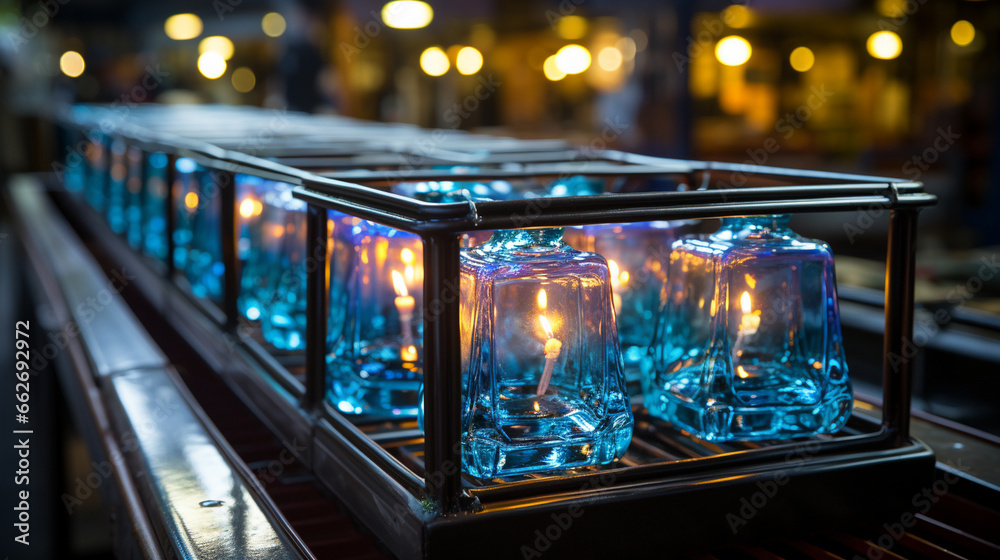 Glassware Annealing: Glassware products slowly cooling in an annealing ...