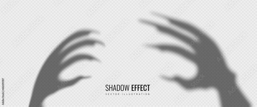 Monster hand shadow - element for Halloween. Silhouette casting as ...