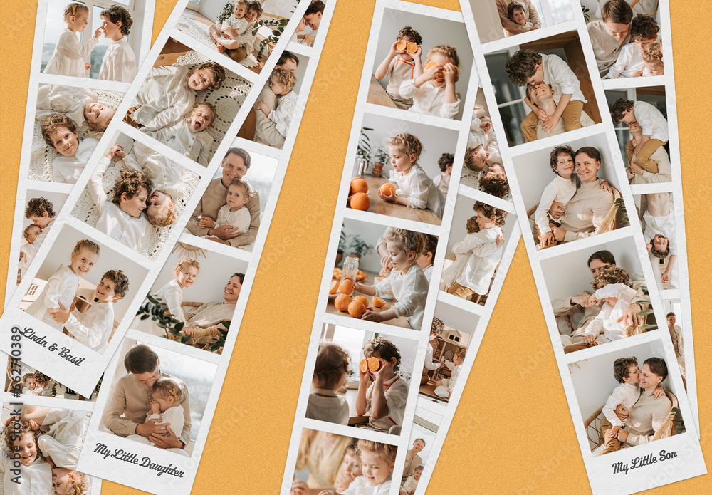 Roll Photo Collage Mockup Stock Template | Adobe Stock