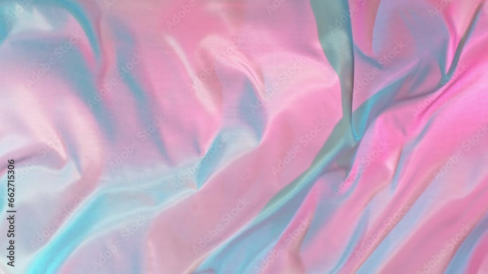 Pastel color transparent silk fabric flowing by wind, super slow motion ...