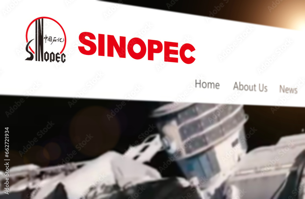 Sinopec Group website on screen with perspective with company logo, Illustrative Editorial Stock ...