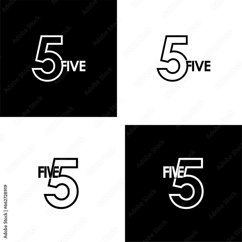 five typography letter monogram logo design Stock Vector | Adobe Stock