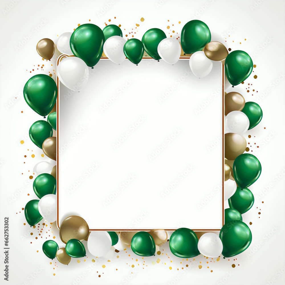 Kelly Balloon Frame of Invitation Card Design Template with White ...