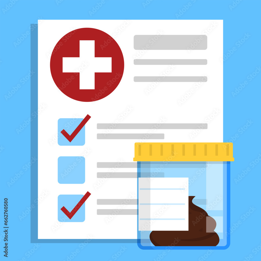 Stool analysis vector isolated. Medical examination of excrement ...