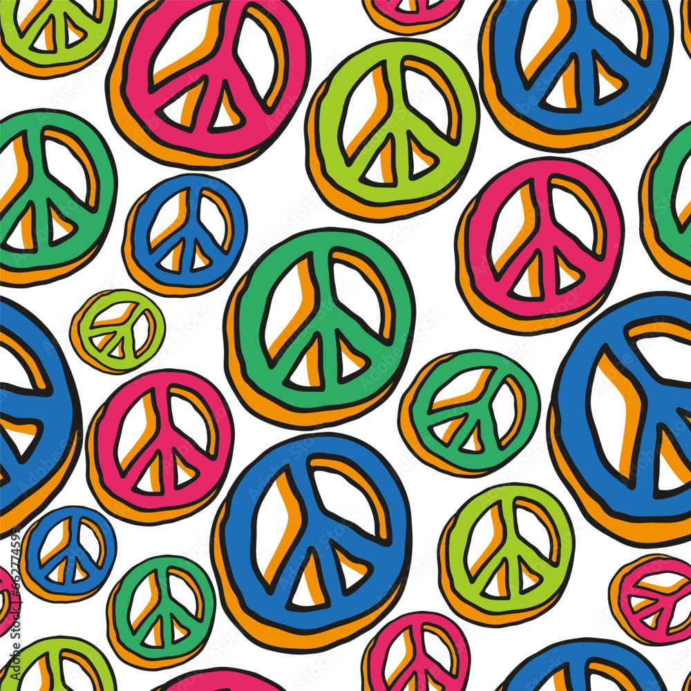 peace sign in vector.pattern with a subcultural object.symbol of ...