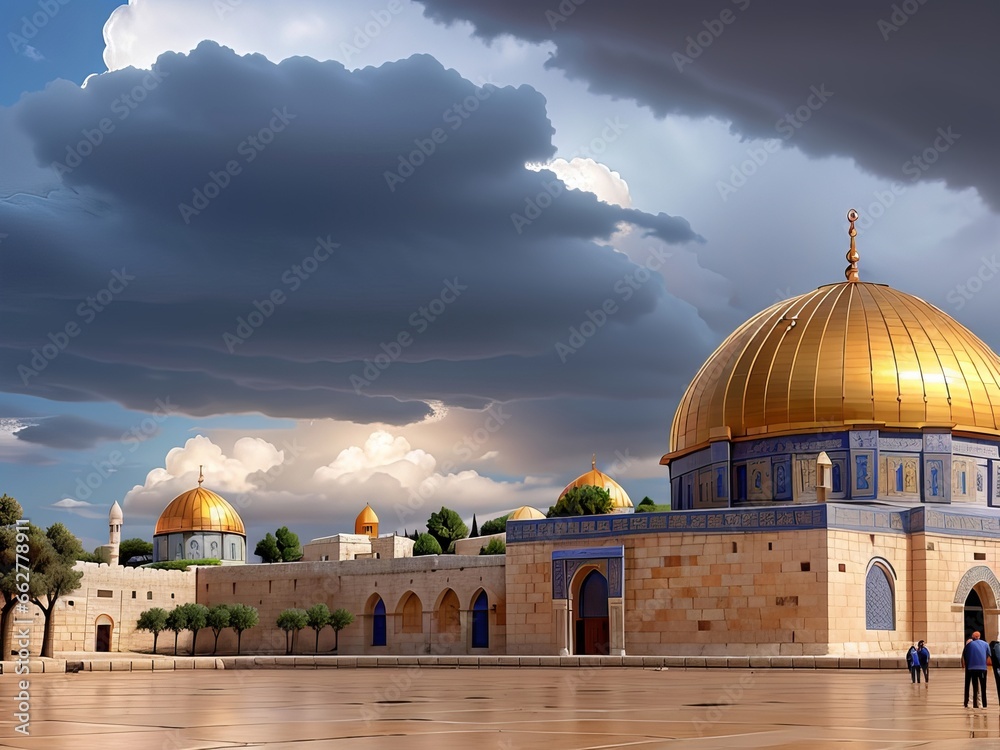 Free Jerusalem Al-Aqsa Mosque, Al-Quds Al-Sharif old city Omar mosque ...
