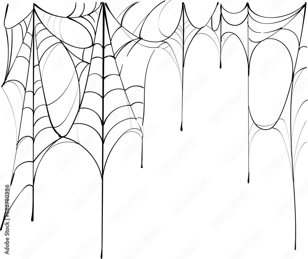 Spider network cobweb symbol holiday Halloween. Black cobweb on white ...