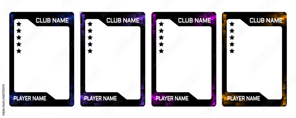 neon glow card border template with beautiful pattern for footbal ...