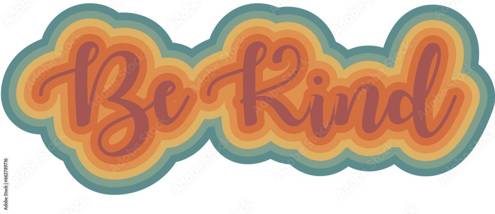 Editable Be Kind Retro Font Vector Stock Vector | Adobe Stock