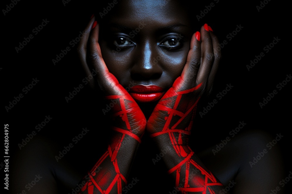 Closeup Photography of Thinking Black Woman's Hands on Face: Beauty and ...