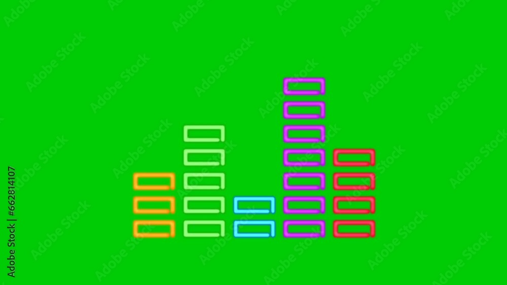 Music theme 4K animation with green screen background,musical notes ...