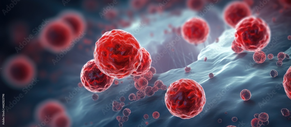 Blood cells in humans indicating abnormal cancer cells With copyspace ...