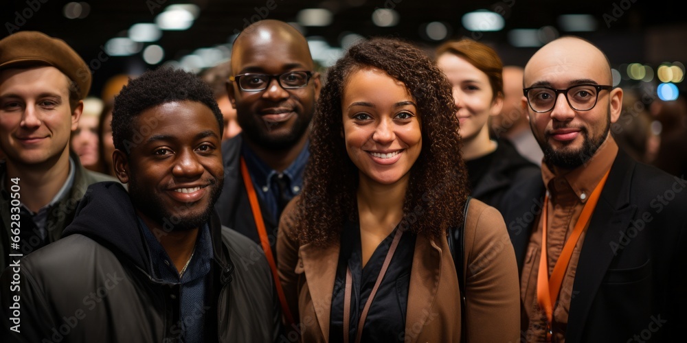 Portrait of Diverse Business People in Technology Summit Auditorium ...