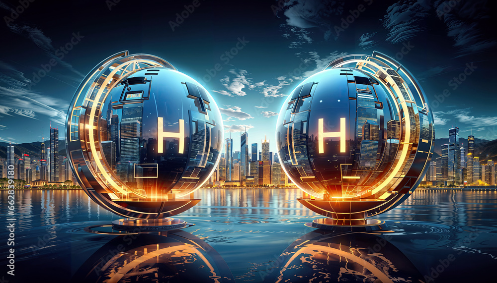 Digital visualization: Neon City's Hydrogen Spheres - A Dystopian ...
