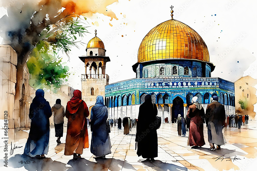 dome of the rock Jerusalem Israel old city omar mosque al aqsa al quds ...