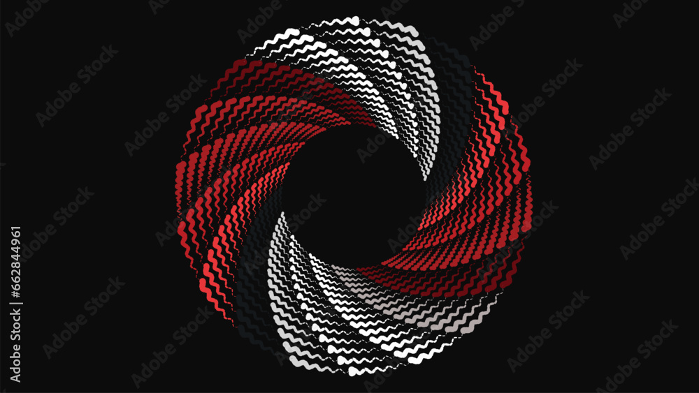 Abstract spiral vortex symbol logo background in dark color. This can ...