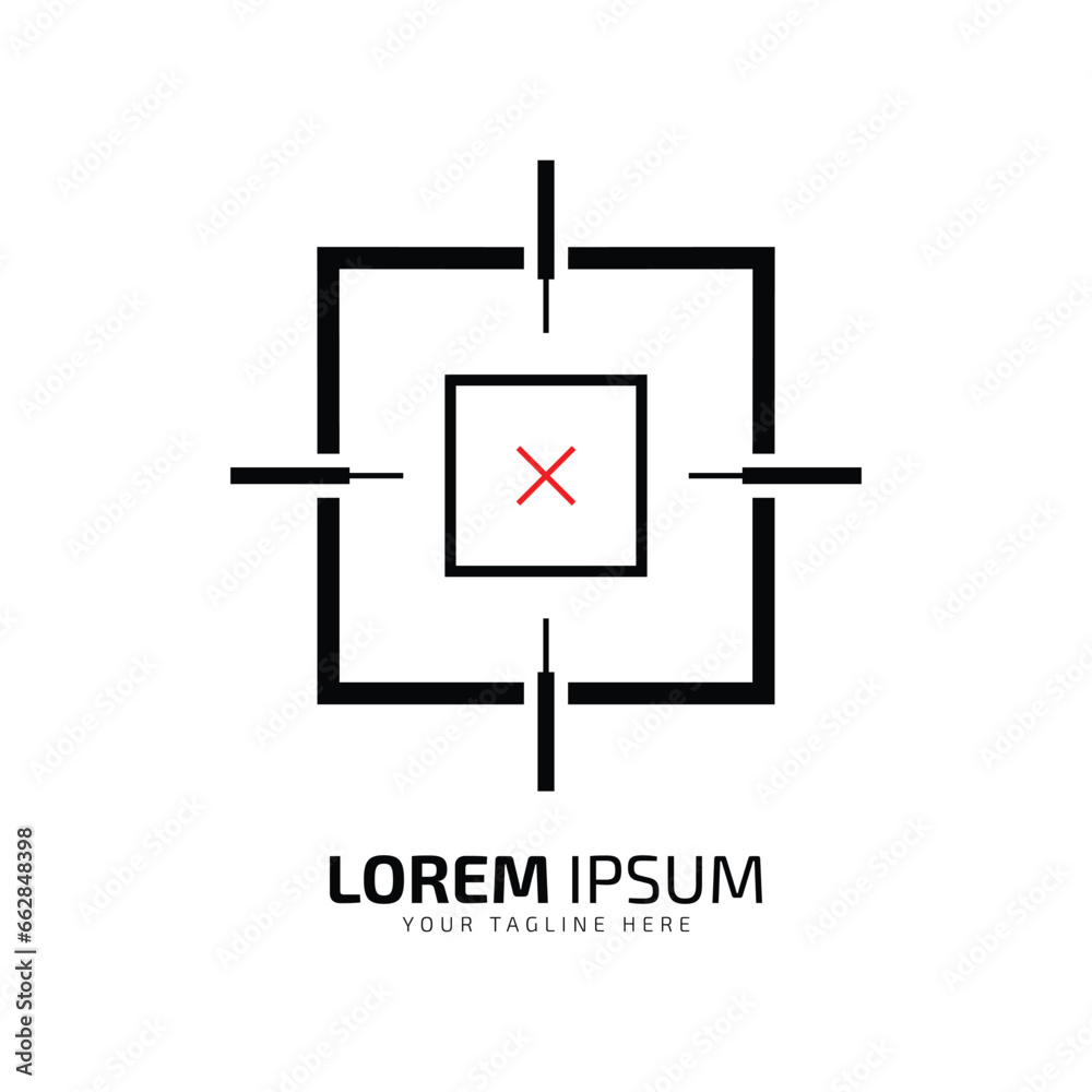 Accurate Targeting Crosshair Logo Design with Bullseye Precision ...