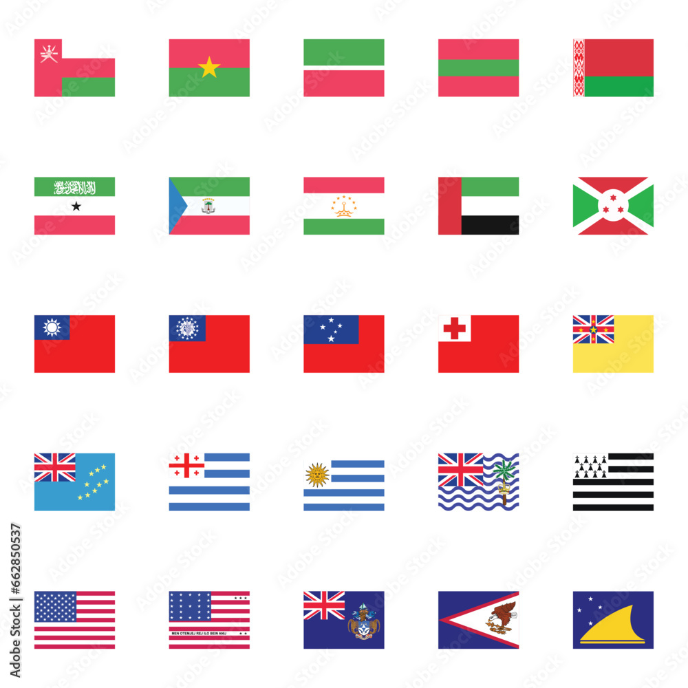 World national flags vector illustrations. Stock Vector | Adobe Stock