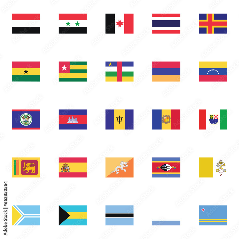 World national flags vector illustrations. Stock Vector | Adobe Stock