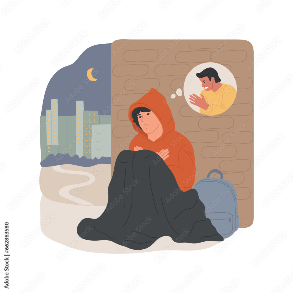 Runaway from home isolated cartoon vector illustration. Teen leaving ...