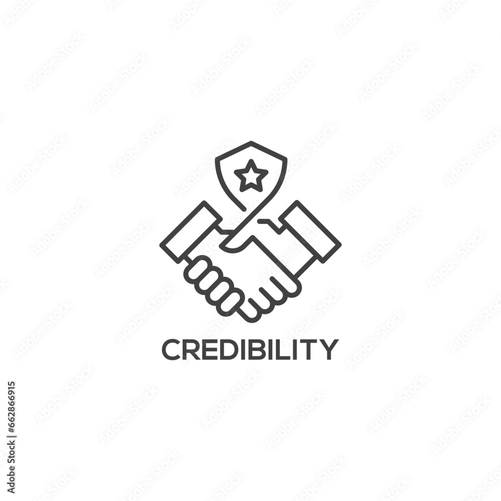 Credibility icon, business concept. Modern sign, linear pictogram ...