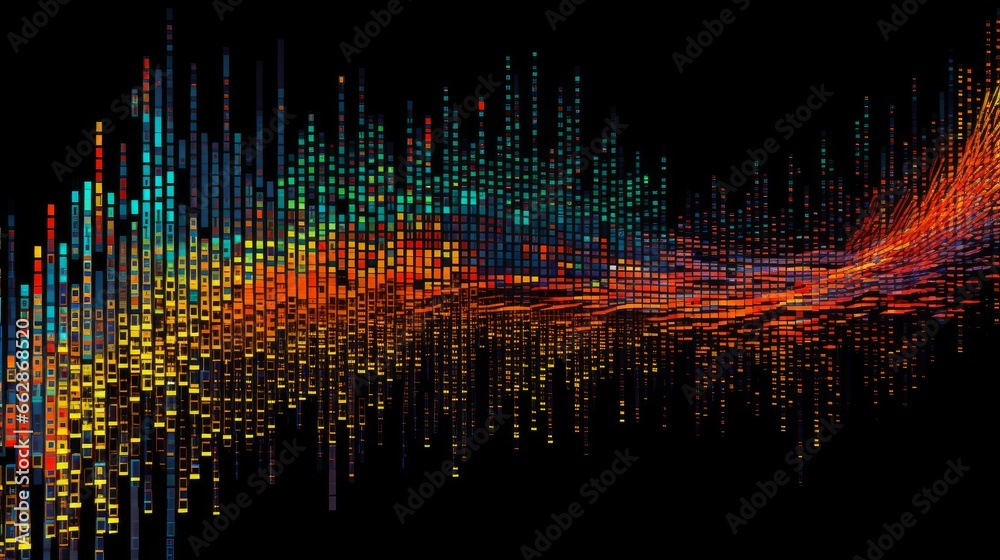 A digital representation of algorithmic trading, with lines of code and ...