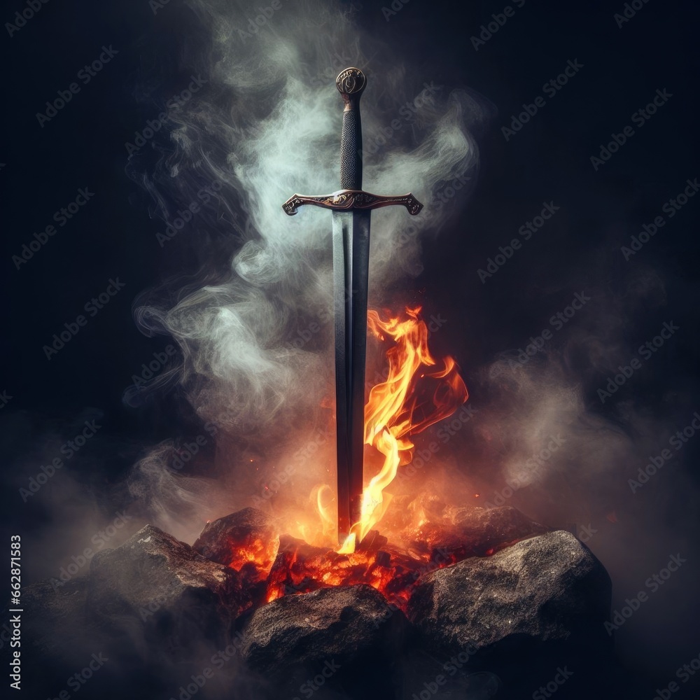 Faith's Edge: Sword of the Spirit. Sword in flames. Flaming and burning ...