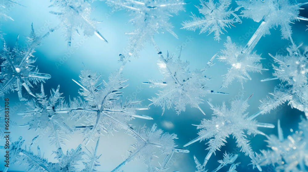 Frost Crystals macro photography. Cold frozen feeling, concept of the ...