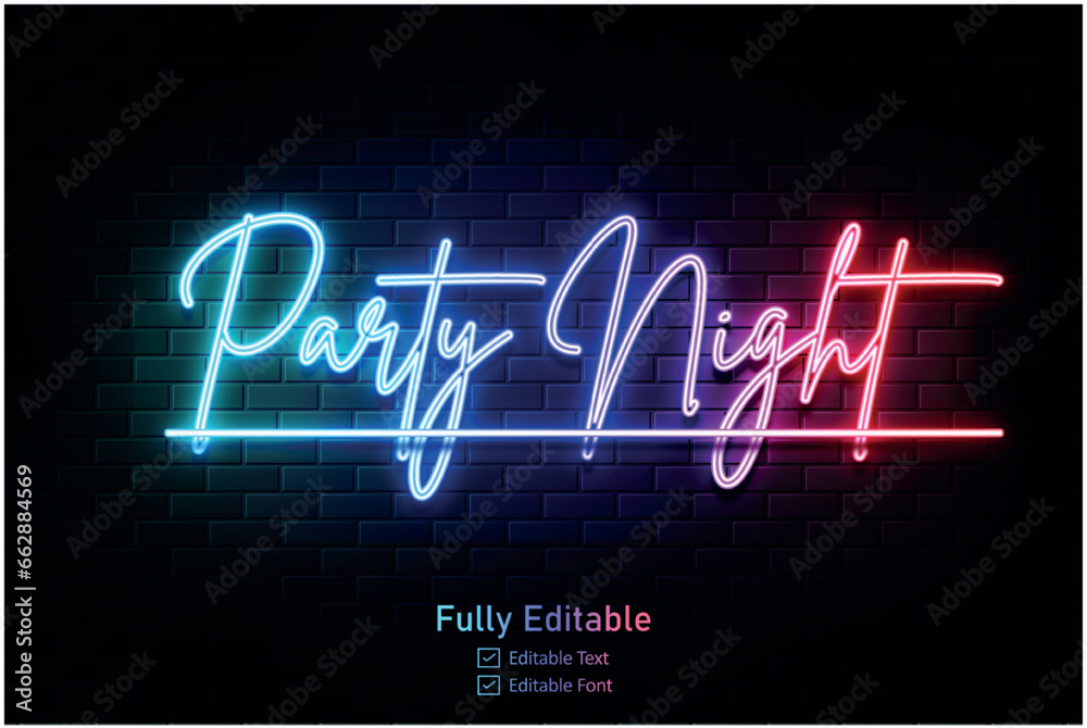 Neon effect for edible text neon style effect logo and night club logo ...