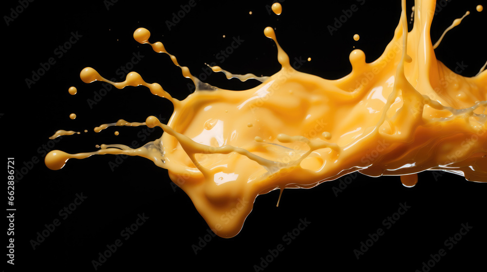 Melted cheese on black background Stock Photo | Adobe Stock