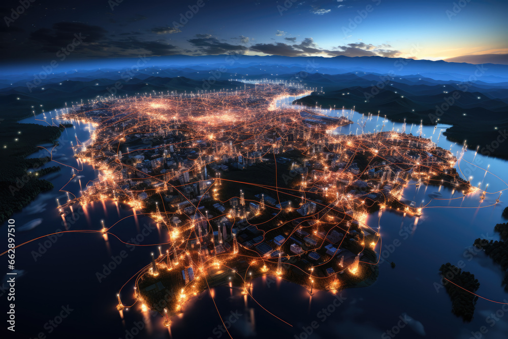 A supply chain network map connecting suppliers, manufacturers, and ...