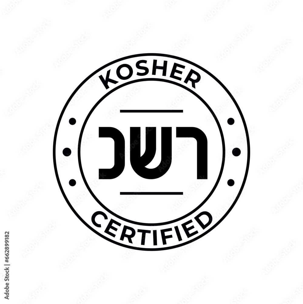 Kosher Certified symbol. International symbol of kosher food. Packaging ...