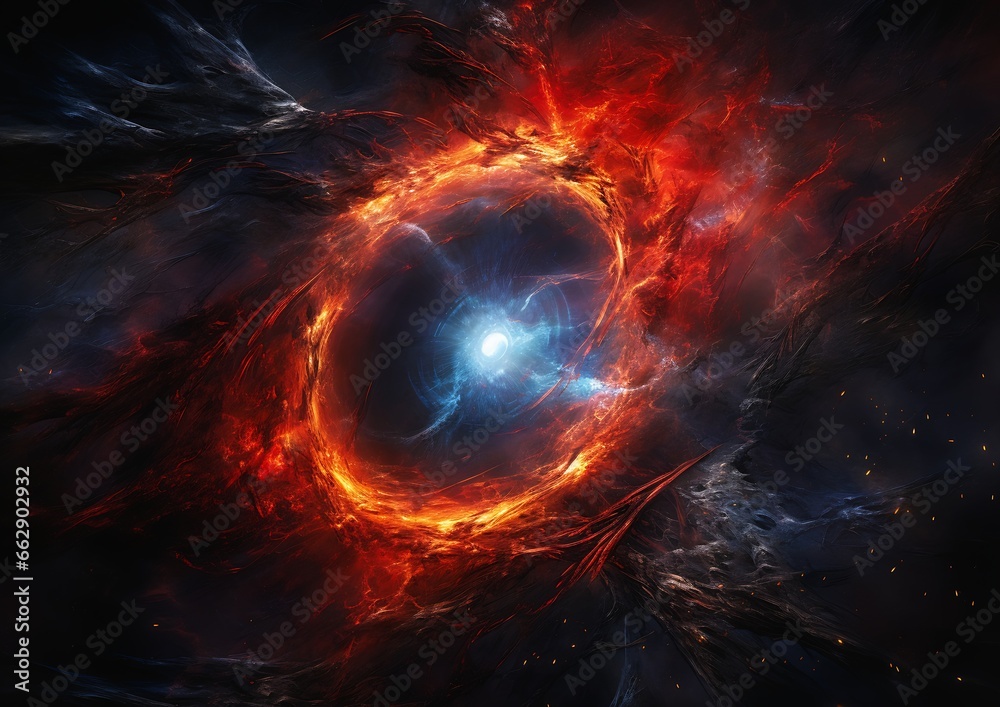 planetary explosion red blue space encrypted nebula size diablo Stock ...