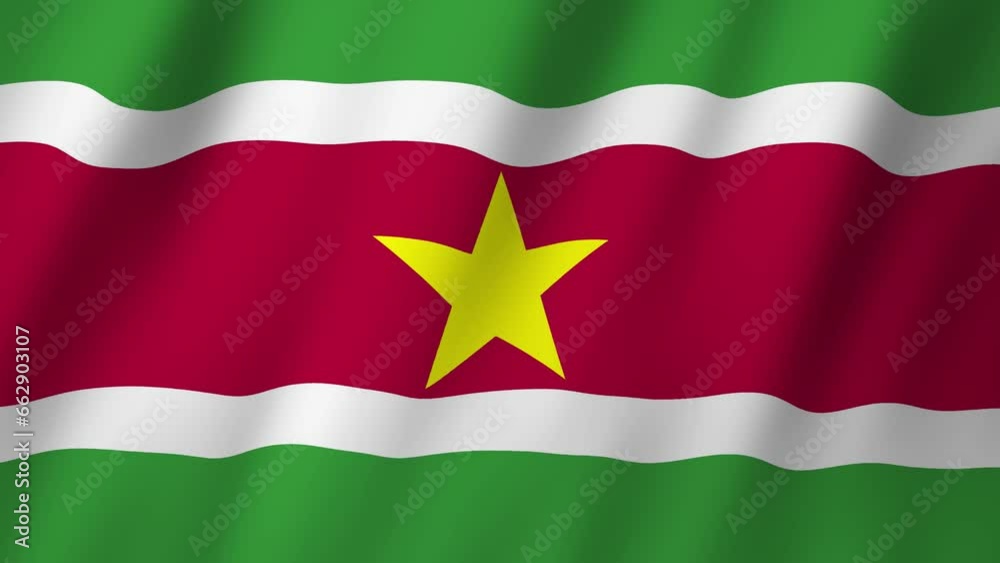 Suriname Flag. National 3d Suriname flag waving. Flag of Suriname ...