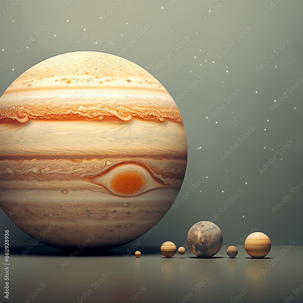Comparison of the sizes of planets in the solar system Stock ...