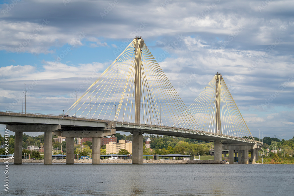 The Clark Bridge is a cable-stayed bridge across the Mississippi River ...