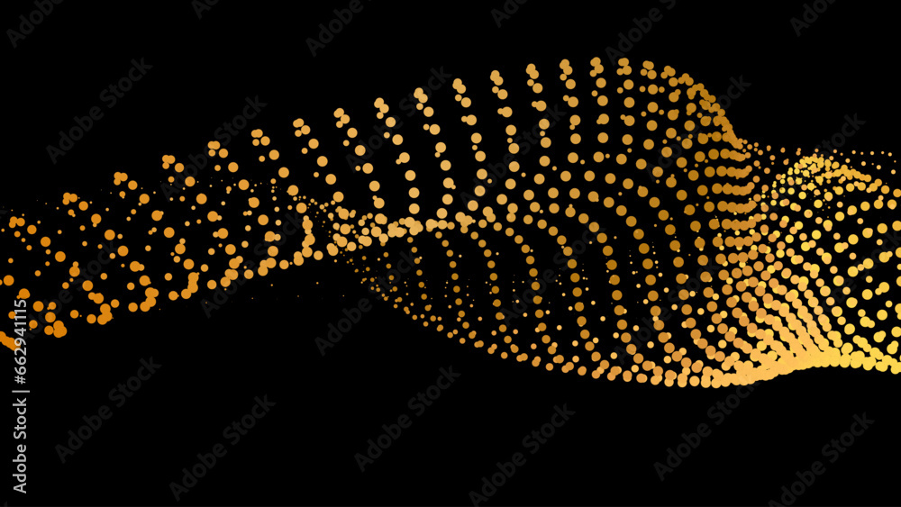 Data vibrate pulse dot particle wave. Abstract bulge hyperbola sinusoid ...