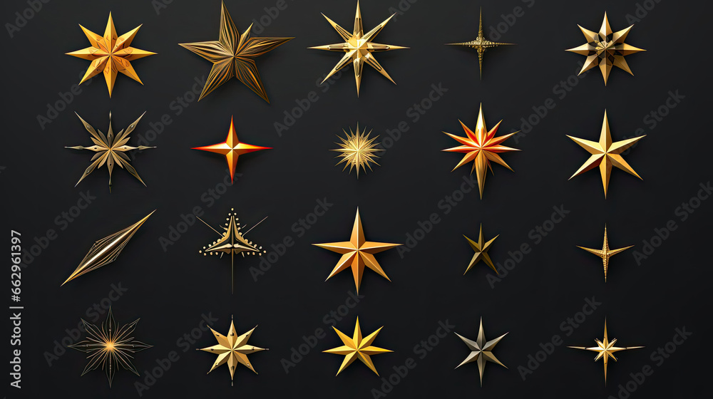 Vector star set with a versatile range of star shapes ideal for design projects Stock ...