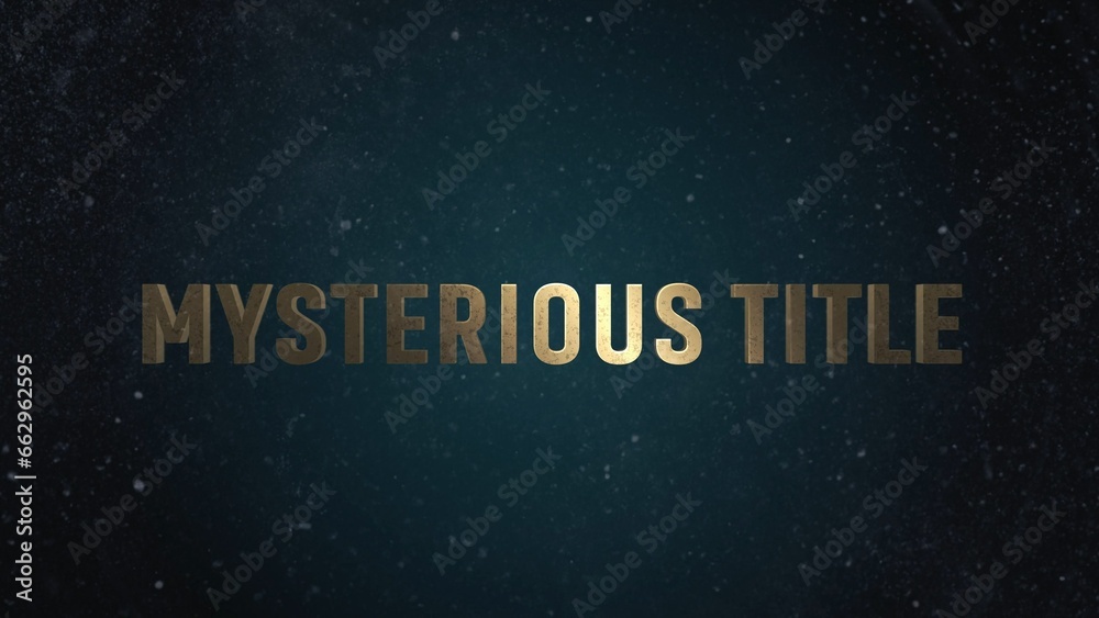 Mysterious Floating Particles Title Intro Template Stock Template | Adobe Stock