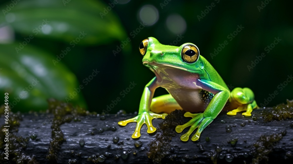Fleischmanna??s Glass Frog in a serene pose, the high-resolution camera ...
