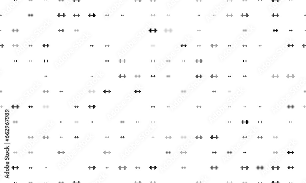 Seamless background pattern of evenly spaced black dumbbell symbols of ...