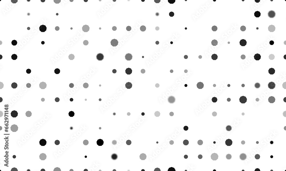 Seamless background pattern of evenly spaced black nonagon symbols of ...