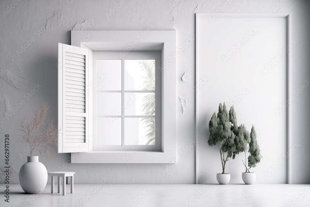 architectural design concept idea, mockup template, external plaster ...